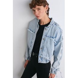 Damen Jeansjacke mit schmalem Kragen