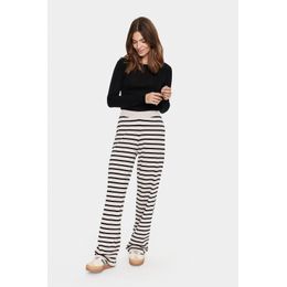 Saint Tropez Casual Hose Gerade Passform Gray Morn Mila Stripe black offwhite