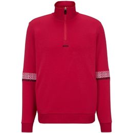 BOSS - Sweatshirt f&uuml;r Herren, Regul&auml;r, Lang&auml;rmlig (Rot)
