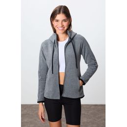 Damen Pl&uuml;sch Zip-up Kapuzenpullover