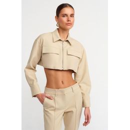 Gek&uuml;rzte Baumwoll- Poplin- Pufferjacke