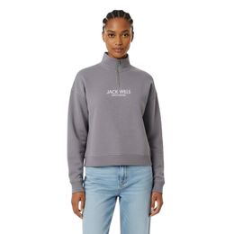 Jack Wills - "Honeylane" Sweatshirt f&uuml;r Damen, mit halbem Rei&szlig;verschluss (Blau)