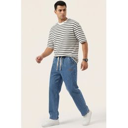 Elastische Denim-Hose mit Gummizug
