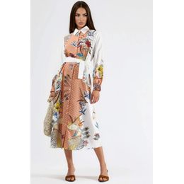 Blumen-Maxi-Kleid mit Knopfverschluss