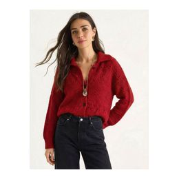 Strukturierter Polo-Kragen Knopf-Cardigan