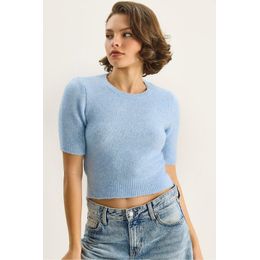 Rundhals Kurzarm Strickpullover