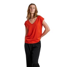 Pieces - "Pckamala" T-Shirt f&uuml;r Damen, V-Ausschnitt, Jerseyware (Mandarinen-Tango)