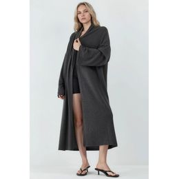 L&auml;ssiger Langarm-Cardigan mit offenem Vorderteil und Schalkragen