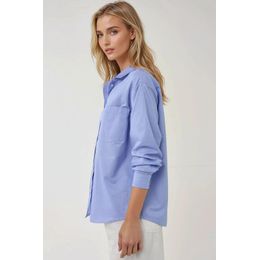 Strukturierte Regular Fit Leinen-Optik Langarmshirt