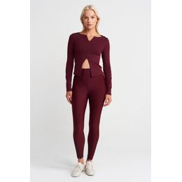 Hochtaillierte Skinny-Leggings mit Rei&szlig;verschlussdetail
