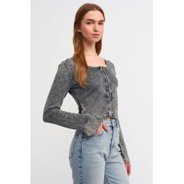 Kariertes Baumwoll-Crop-Cardigan