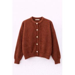 &Uuml;bergro&szlig;er Jacquard-Button-Cardigan