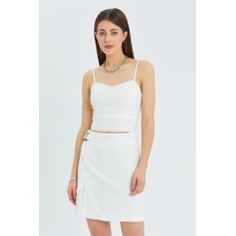 Herzf&ouml;rmiger Ausschnitt Tr&auml;ger Crop Top