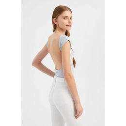 Rundhals-Bodycon-Top mit ausgeschnittenem R&uuml;ckenteil