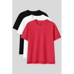 Oversized Baumwoll-Modal Rundhals-T-Shirt
