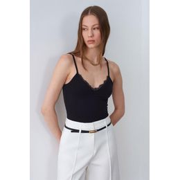 Spitzen-V-Ausschnitt &Auml;rmellose Cami-Bluse