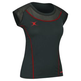 Gilbert - "Vixen" T-Shirt f&uuml;r Damen, Rundhalsausschnitt, Schmal (Schwarz/Rot)
