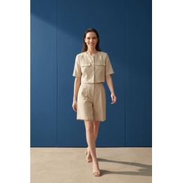 Baumwoll-Popeline-Shirt und Shorts-Set