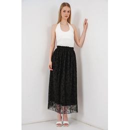 Blumiger Hoher Taillenschnitt Maxi A-Linien Rock