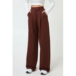 Hochtaillierte elastische Crepe Palazzo-Hose