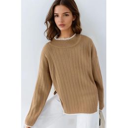 Oversized-Pullover mit Stickdetail