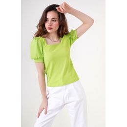 Slim Fit Quadratkragenbluse