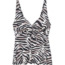 Lascana Damen B&uuml;gel-Tankini-Top creme-schwarz Gr&ouml;&szlig;e 36C