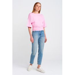Hochtaillierte Gerade-Leg Mom-Jeans