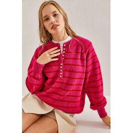 Knopfkragen-Strickpullover