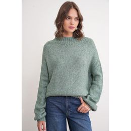 L&auml;ssiger Schnitt Rundhals Dickstrickpullover