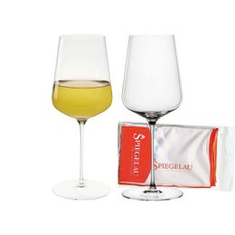 Weinglas Spiegelau "Universalgl&auml;ser + Poliertuch Definition 550 ml 2er Set transparent", bunt (transparent), Glas, Trinkgef&auml;&szlig;e, Weinglas