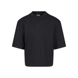 T-Shirt URBAN CLASSICS "Urban Classics Herren Organic Oversized Cropped Tee", Jungen, Gr. 3XL, schwarz, 100% Baumwolle, unifarben, oversize, Rundhals, Shirts T-Shirt