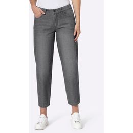 Bequeme Jeans Heine, Damen, Gr. 40, Normalgr&ouml;&szlig;en, stone, grau, denim, 100% Baumwolle, unifarben, lang, Jeans