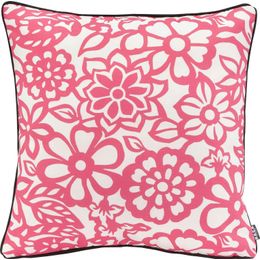 HOCK Dekokissen H.O.C.K. "Paloma", pink (pink, gebl&uuml;mt), B:50cm H:10cm L:50cm, Polyacryl, Dekokissen_Sitzkissen_Kissenh&uuml;llen, Kissenh&uuml;lle mit F&uuml;llung, 1 St&uuml;ck, in Blumen-Optik