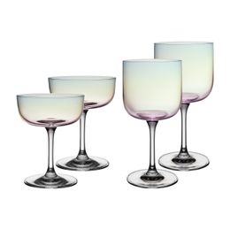 Gl&auml;ser-Set "Wein- und Sektgl&auml;ser Like Glass 4er Set", bunt (pearl), B:2cm H:2cm, Glas, LIKE. BY VILLEROY & BOCH, Trinkgef&auml;&szlig;e, Handw&auml;sche wird empfohlen