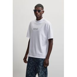 Rundhalsshirt PEGADOR "RAMON OVERSIZED TEE", Jungen, Gr. L, wei&szlig;, Single Jersey, Obermaterial: 100% Baumwolle, bedruckt, oversize normal, Rundhals, gerader Abschluss, Shirts Rundhalsshirt