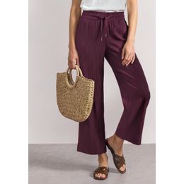 7/8-Hose Street One "Style Emee", Damen, Gr. 38, L&auml;nge 30, lila (rustic rouge), Web, Obermaterial: 85% Viskose, 15% Nylon. Futter: 100% Polyester, unifarben, loose fit 7/8-L&auml;nge, Hosen 7/8-Hose, Angenehmer Viskosemix mit feiner Struktur