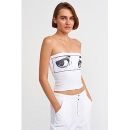 Bedrucktes Bustier-Crop-Top