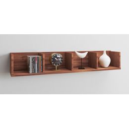 Wandregal Vcm "Holz Wandregal H&auml;ngeregal Wandboard Regal Honsa", braun (kern, nussbaum), B:97cm T:17cm, Regale, Wandregal