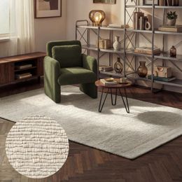 Wollteppich Ted Baker "Woolwich", beige (natur creme), B:200cm H:10mm L:290cm, Oberfl&auml;che: 97% Wolle, 3% Polyester. R&uuml;ckseite: 100% Baumwolle, Teppiche, Wolle, Naturteppich, Handgemacht, Wohnzimmer, Schlafzimmer, Hygge