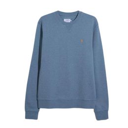 Farah - Sweatshirt f&uuml;r Herren, Rundhalsausschnitt, Bio-Baumwolle (Tideblau)