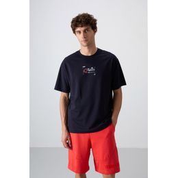 Oversized Logo-Druck Rundhals-T-Shirt