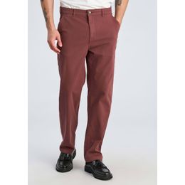 Chinos LINDBERGH "Chino Relaxed Loose Fit", Herren, Gr. 36, L&auml;nge 30, rot (burgundy), Obermaterial: 98% Baumwolle, 2% Elasthan, unifarben, relaxed fit, Hosen