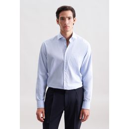 Flanellhemd SEIDENSTICKER "Schwarze Rose", Herren, Gr. XL (44), normale &Auml;rmell&auml;ngen, hellblau, 100% Baumwolle, unifarben, regular fit, 2-Knopf-Manschette, Hemden, Regular 1/1 Kentkragen Uni