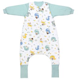 Babyschlafsack SCHLUMMERSACK "Schlafsack mit F&uuml;&szlig;en 2.5 Tog", Baby, Gr. L: 110cm, gr&uuml;n (fantasia), Obermaterial: 100% Baumwolle CO., Schlafs&auml;cke