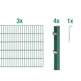 Doppelstabmattenzaun Alberts "Grundset", gr&uuml;n, H:80cm, Stahl, Zaunelemente, H&ouml;he: 80-200 cm, Gesamtl&auml;nge: 4-30 m, zum Einbetonieren