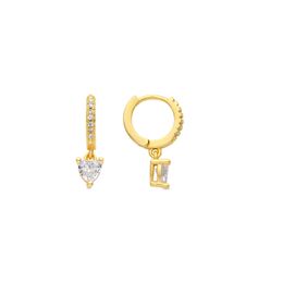 Luxenter Ohrringe mit 18 Karat Gelbgold-Finish und Brillantschliff-Zirkonia &ndash; Drasa
