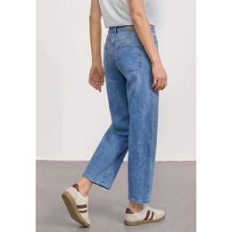 Loose-fit-Jeans Street One, Damen, Gr. 24, L&auml;nge 30, blau (light blau random washed), Jeans, 63% Baumwolle, 25% Polyester, 10% Viskose, 2% Elasthan, unifarben, lang, Jeans, mit Wide Legs