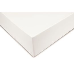 Spannbettlaken ZO HOME "Satinado", wei&szlig; (off, wei&szlig;), B:140cm L:200cm, Mako-Satin, Obermaterial: 100% Baumwolle, Bettlaken, Spannbettlaken, Laken aus 100% Baumwolle, hochwertiges Mako-Satin, Betttuch ab 90x200