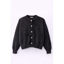 &Uuml;bergro&szlig;er Jacquard-Button-Cardigan